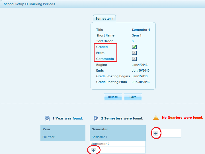 Create Marking Periods – OS4ED