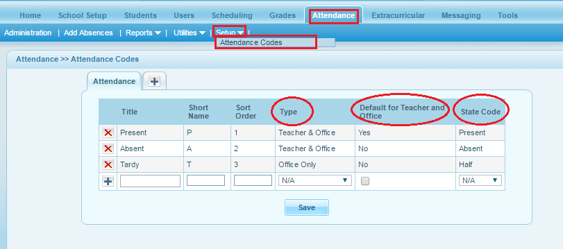 How & Why to set up Attendance Codes – OS4ED